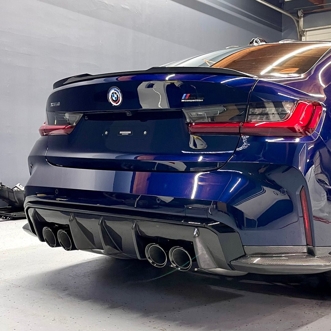 2021-Present BMW M3 M4 M Performance Style Carbon Fiber Rear Diffuser ...