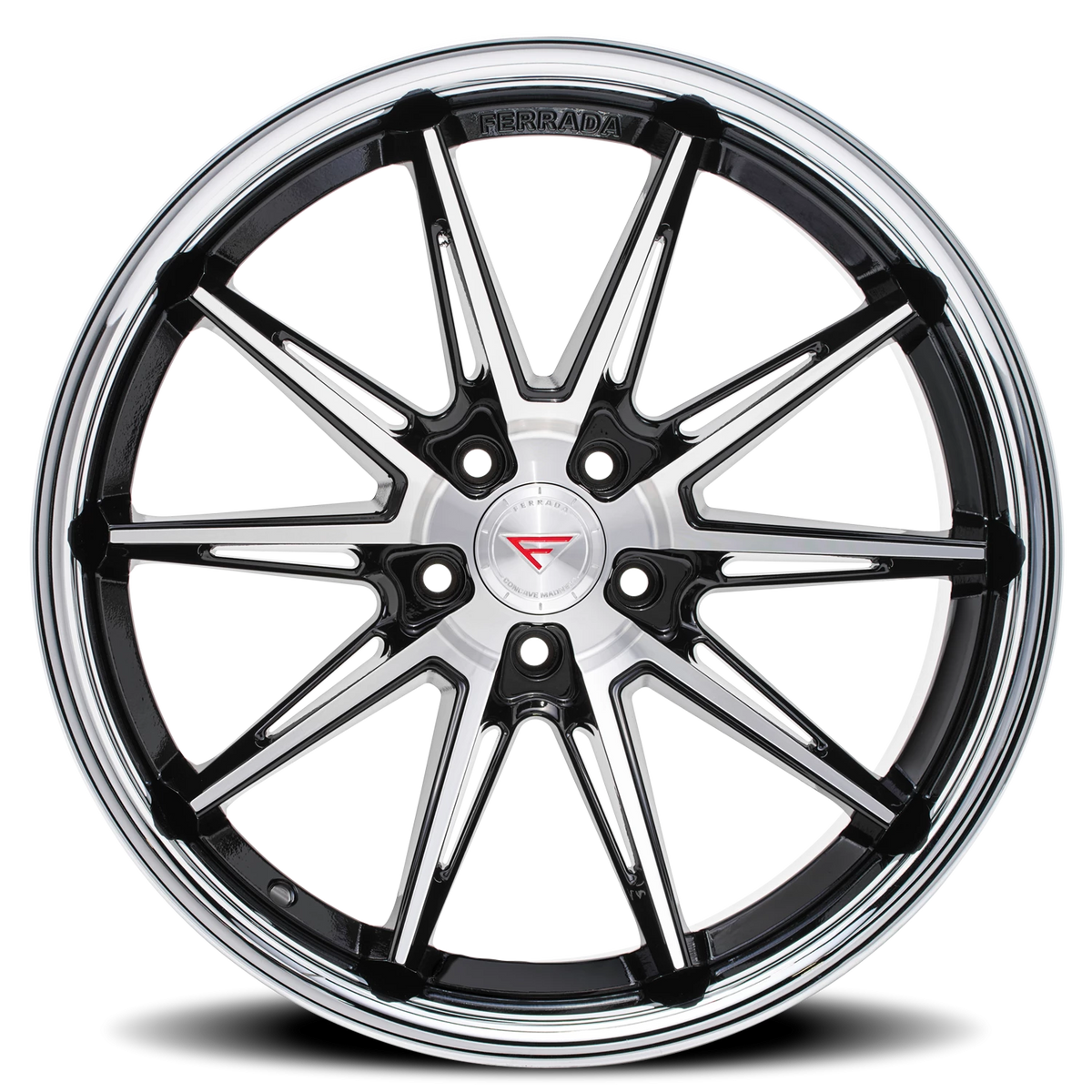 Ferrada CM2 MA 20x11.5 +30 5x120mm 74.1mm Machined Black Chrome Lip ...