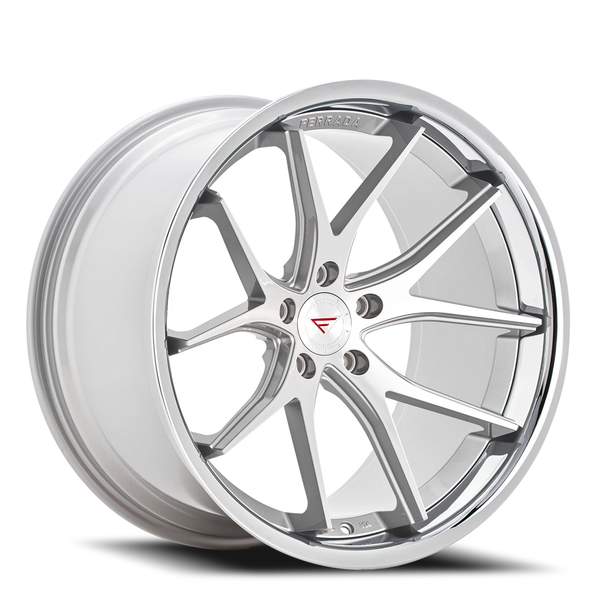 Ferrada FR2 MS 19x8.5 +15 5x120mm 74.1mm Machined Silver Chrome Lip ...