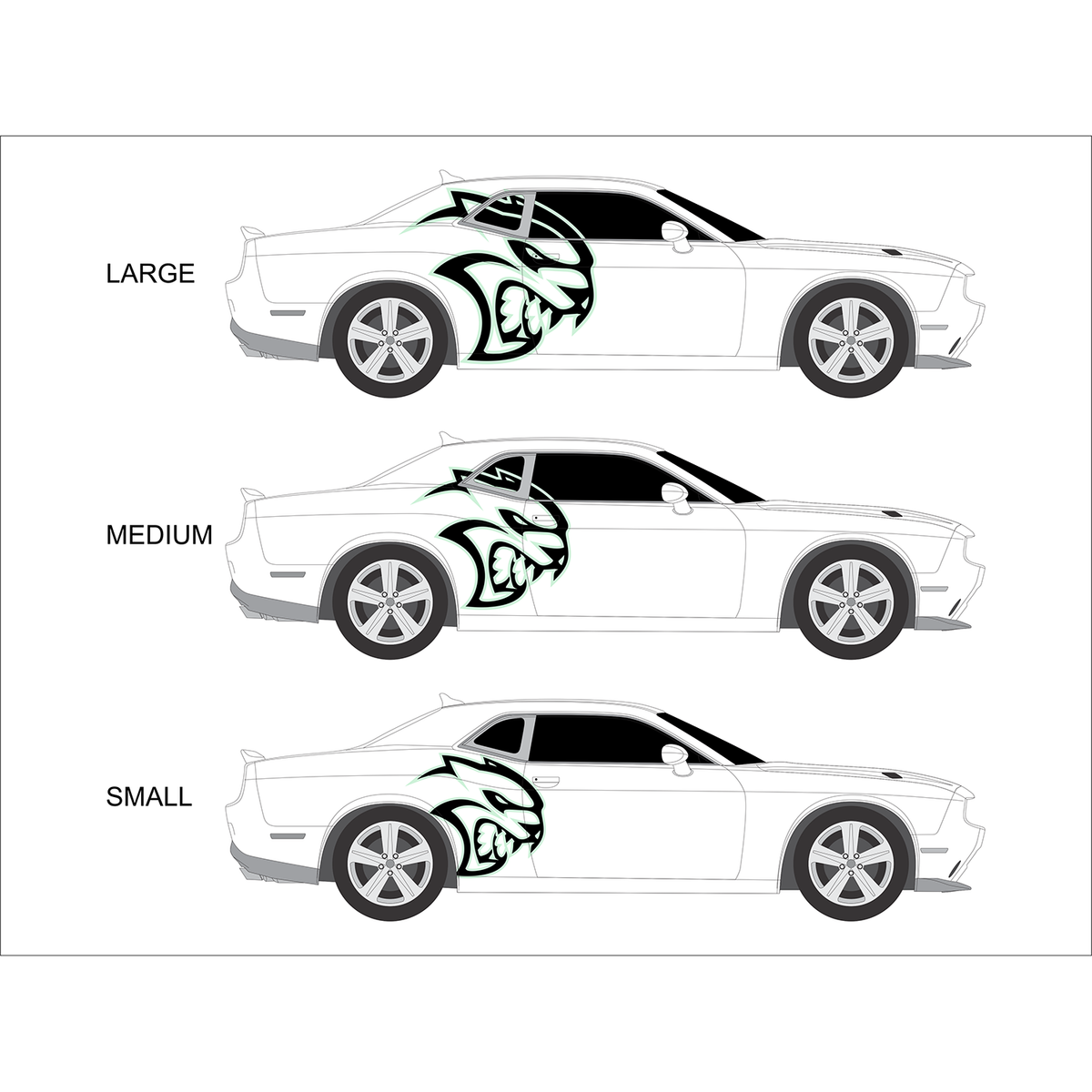 Vinyl Car/Truck Hellcat Logo Decal - Glow In The Dark (Pair) – Black ...