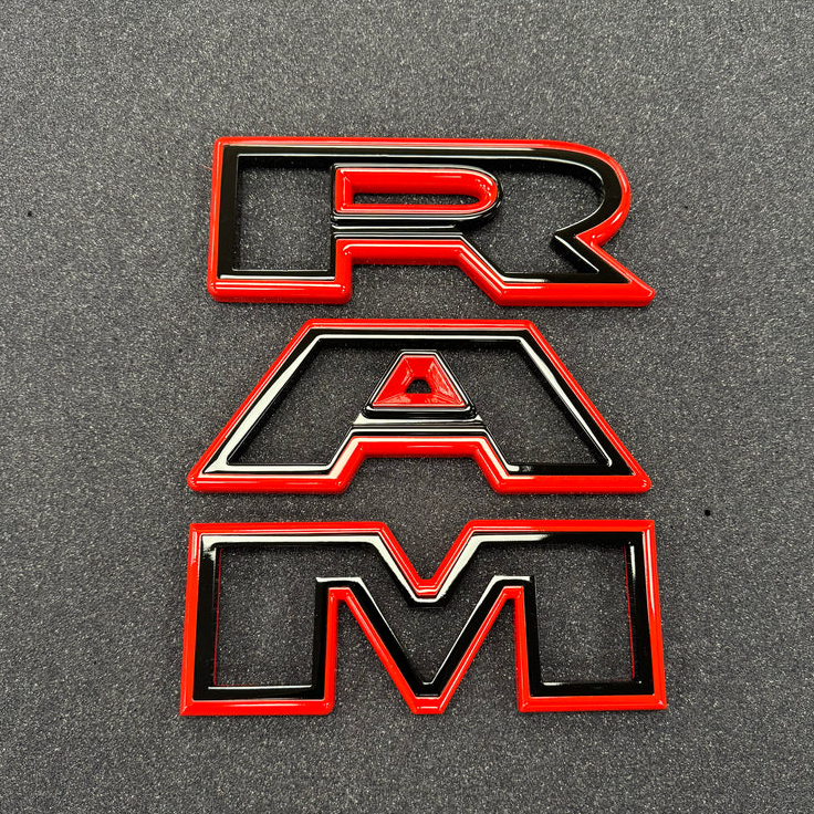 Color matched 3D RAM grille letters – Black Ops Auto Works