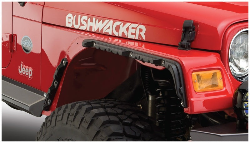 Bushwacker 97-06 Jeep Wrangler Flat Style Flares 4pc - Black – Black ...