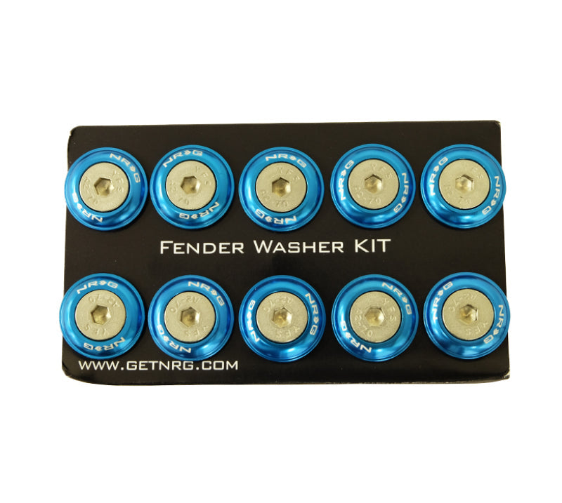 NRG Fender Washer Kit w/Rivets For Plastic (Blue) - Set of 10 – Black ...