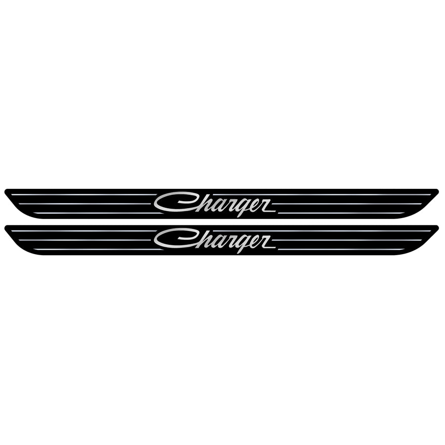 Retro Charger Script Door Sill Appliqué | Black Ops Auto Works