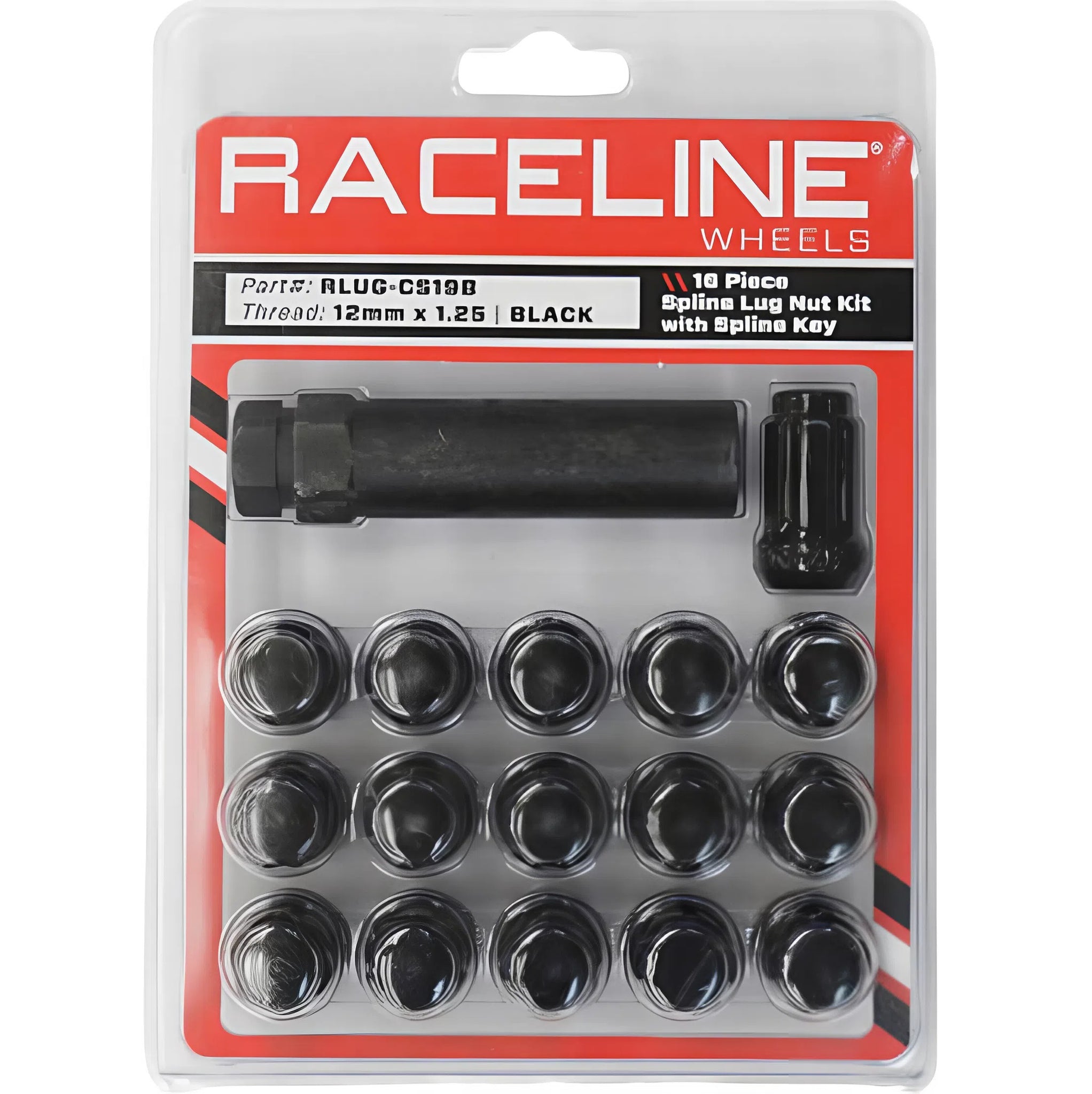 Raceline Black Spline Lug Nuts M12x1.25 16 Pack Kit Nissan Subaru ...