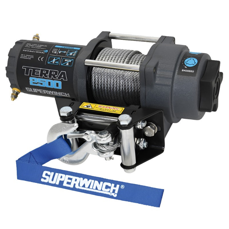 Superwinch 2500 LBS 12V DC 3/16in x 40ft Steel Rope Terra 2500 Winch ...
